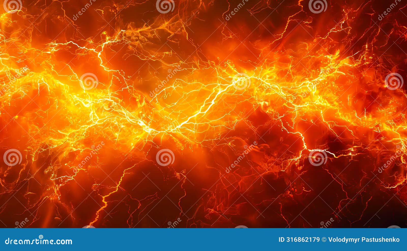 A Fire and Lightning Background Stock Image - Image of spark, ember ...