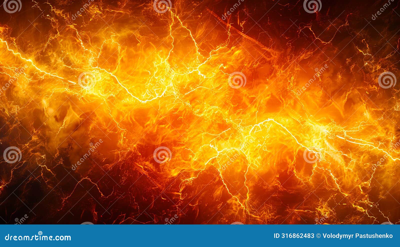 A Fire and Lightning Background Stock Image - Image of fireworks ...