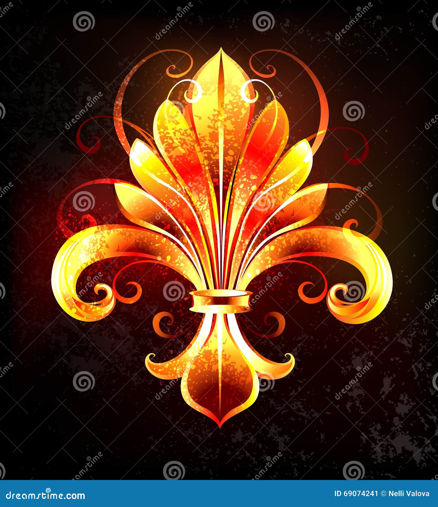 Fire lily stock vector. Illustration of antique, carnival - 69074241