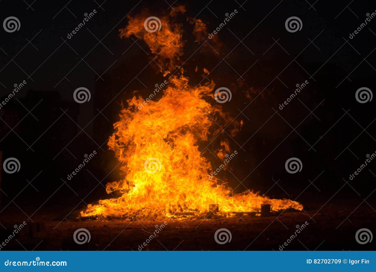 Fire Line In Front Of A Destroyed Home. Burnt House After Fire Stock ...