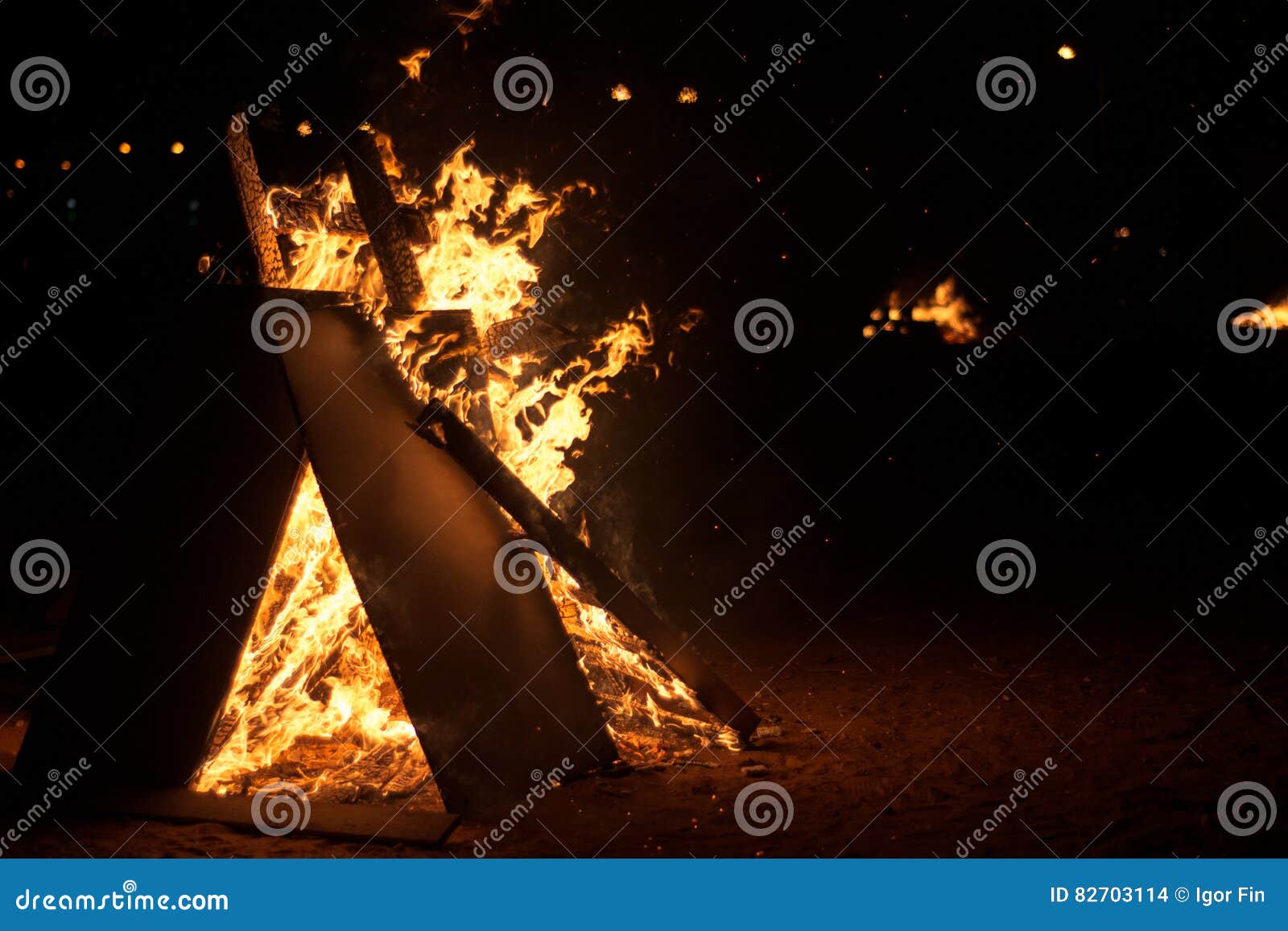 Fire Line on Black Background Stock Photo - Image of abstraction ...