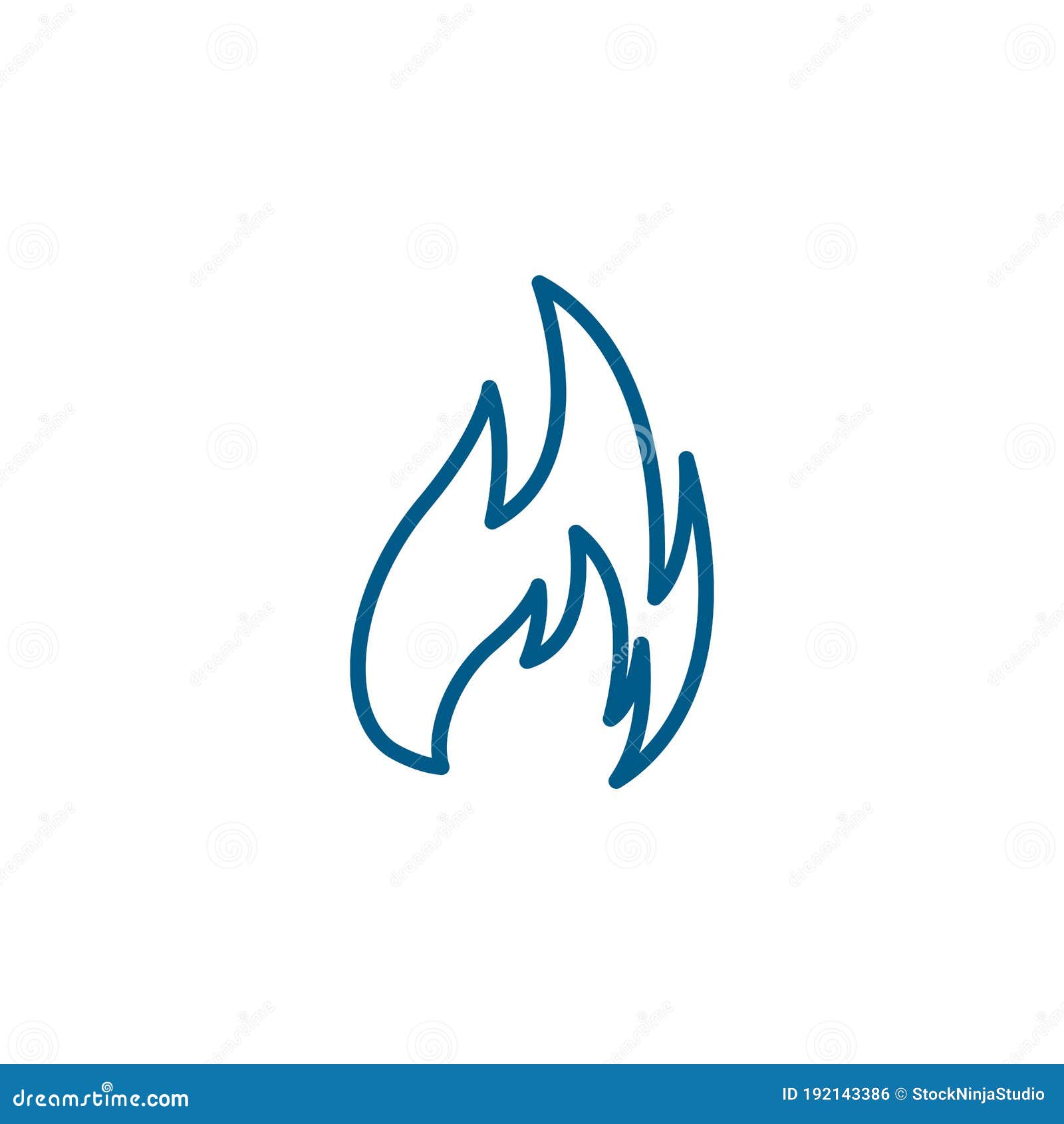 Fire Line Blue Icon on White Background. Blue Flat Style Vector ...