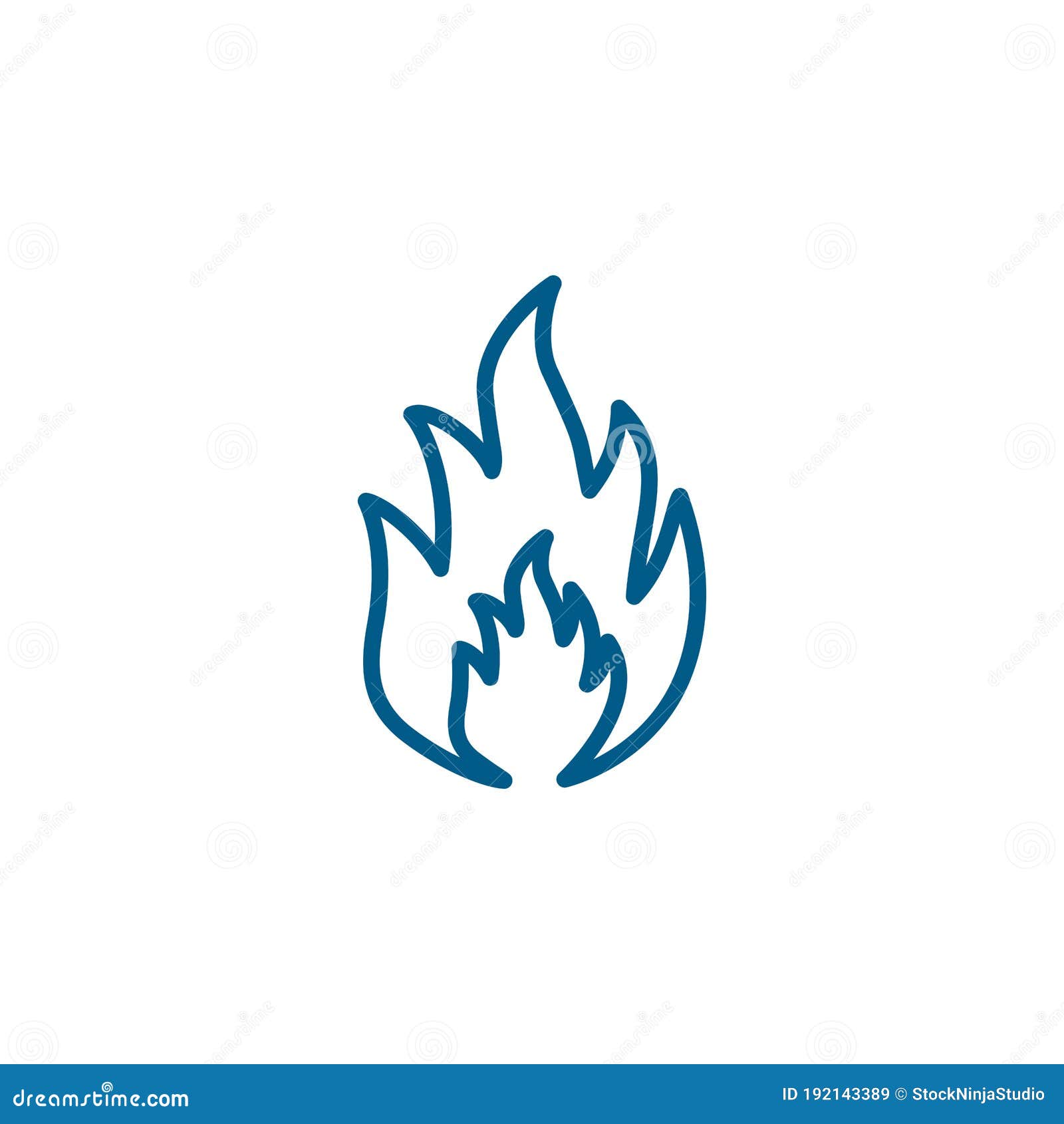 Fire Line Blue Icon on White Background. Blue Flat Style Vector ...