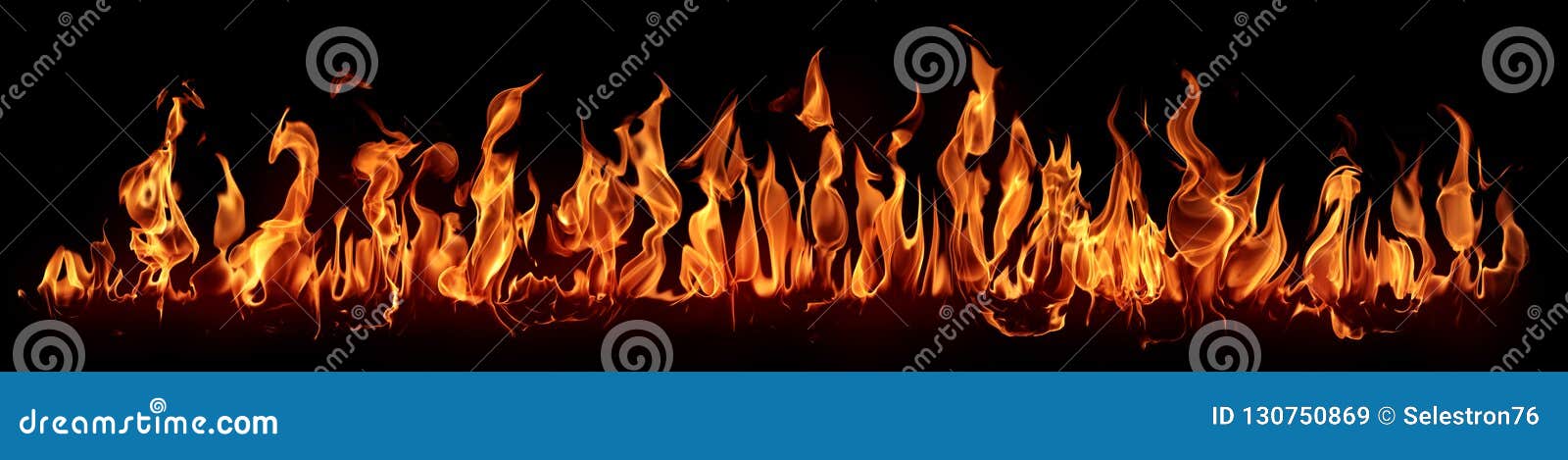 Fire - the Line of Fire Created by Excellent Flames on a Horizon Stock ...