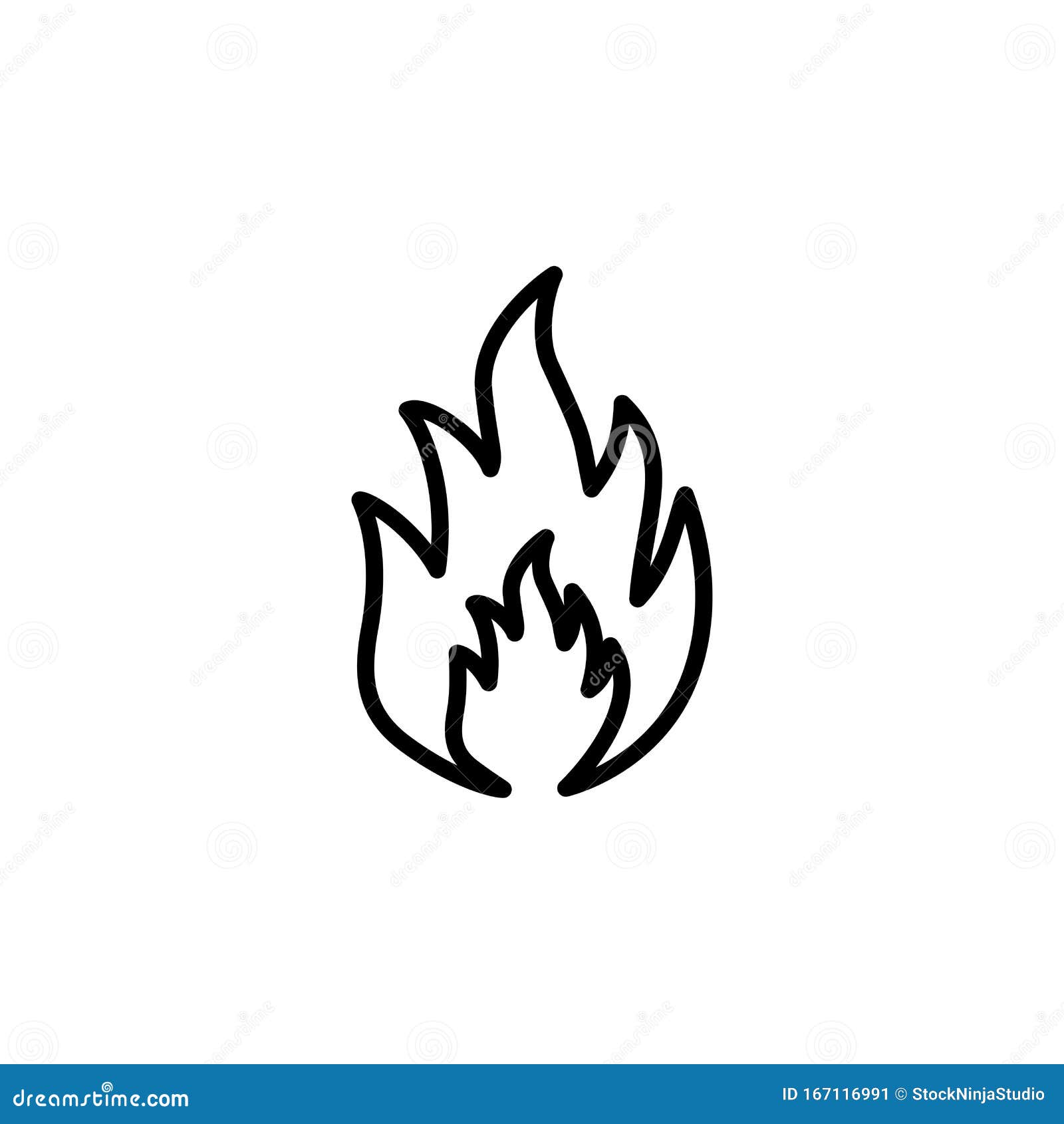 Fire Line Icon in Flat Style Vector for App, UI, Websites. Black Icon ...