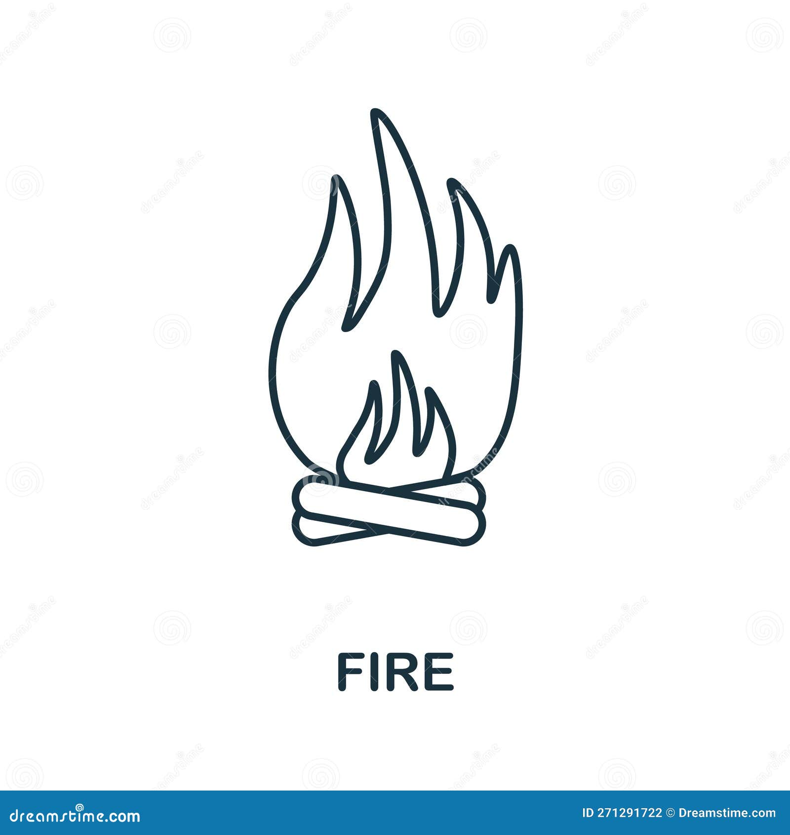 Fire Line Icon. Monochrome Simple Fire Outline Icon for Templates, Web ...
