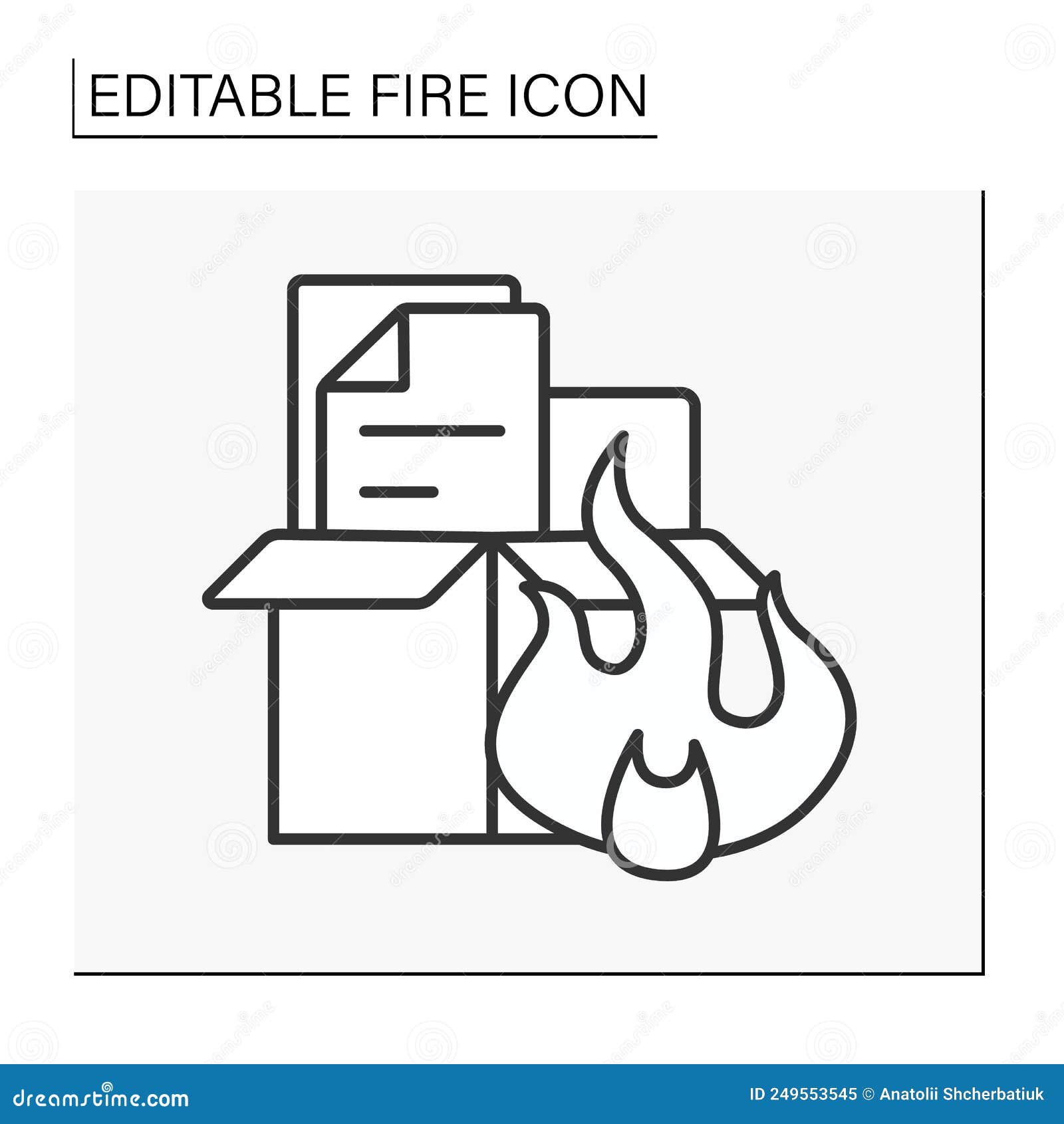 Fire line icon stock vector. Illustration of wildfire - 249553545