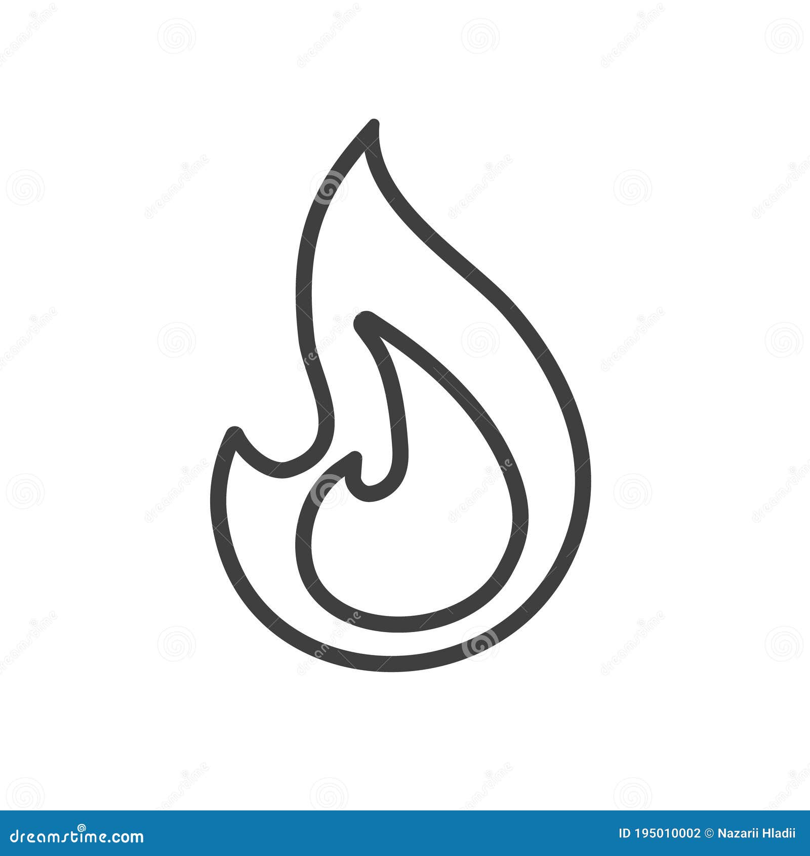 Fire Line Style Icon. Vector Illustration on Withe Background Stock ...