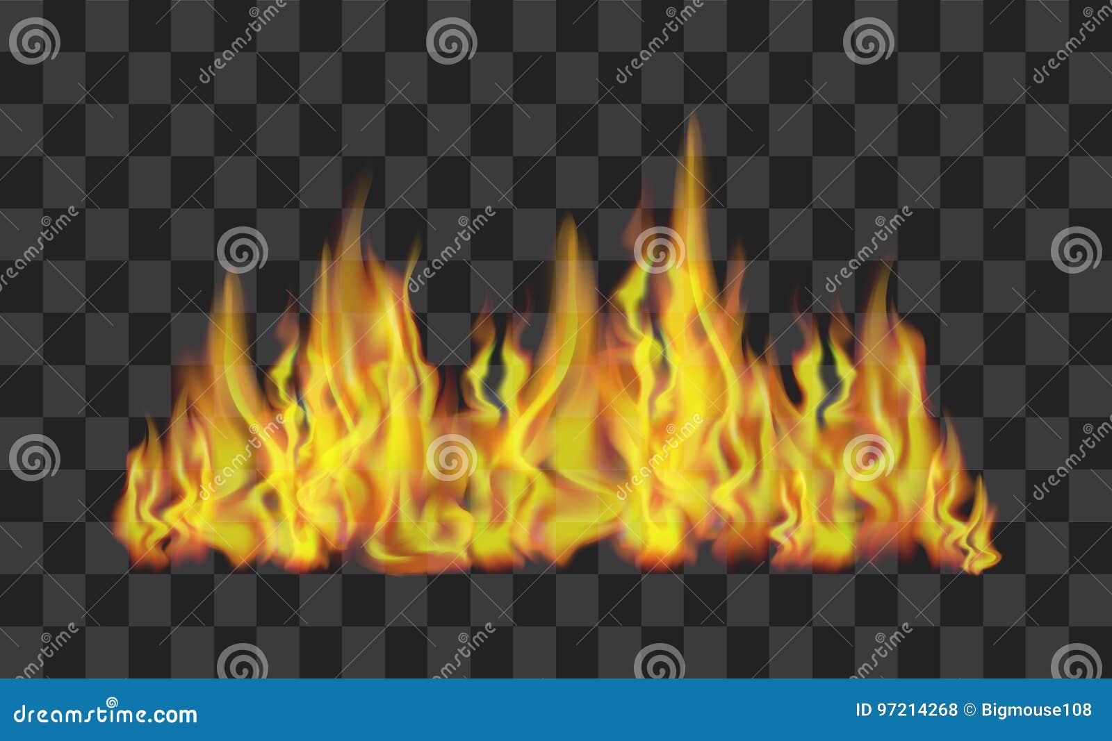 Fire Line on Transparent Background. Vector Stock Vector - Illustration ...