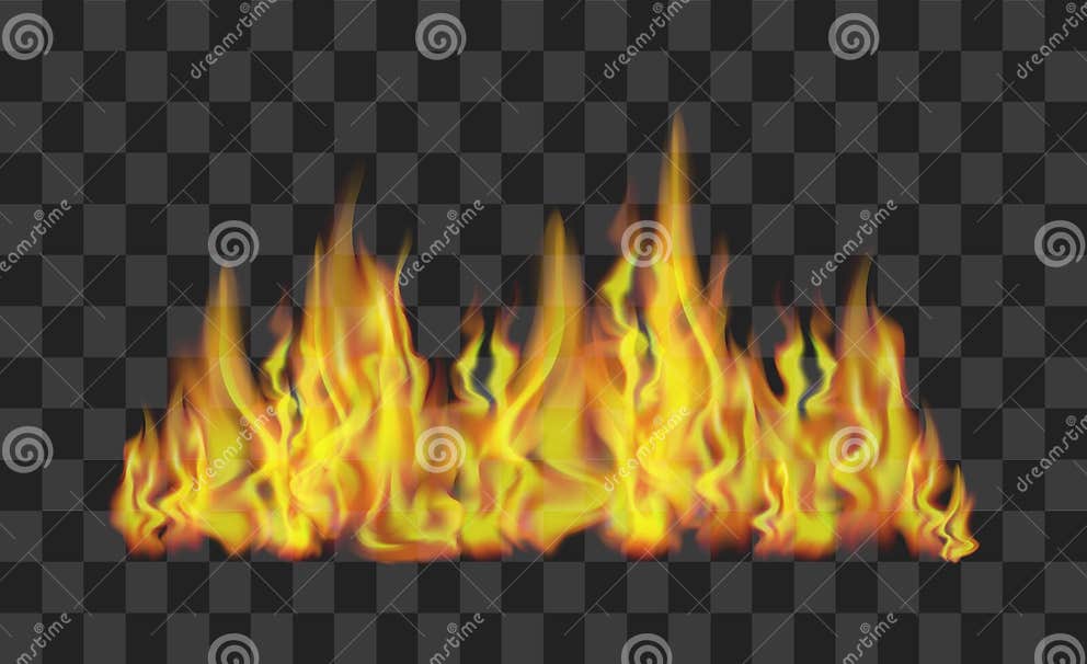 Fire Line on Transparent Background. Vector Stock Vector - Illustration ...