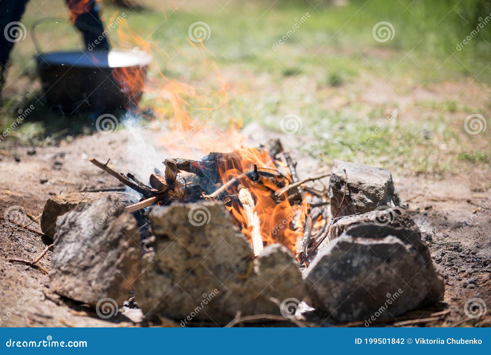 The Fire is Lit in a Lit Fire. Stock Photo - Image of risk, close ...