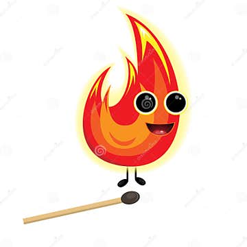Fire little imp with match stock vector. Illustration of heat - 34864737