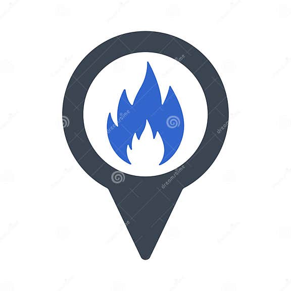 Fire location icon stock vector. Illustration of place - 263832868