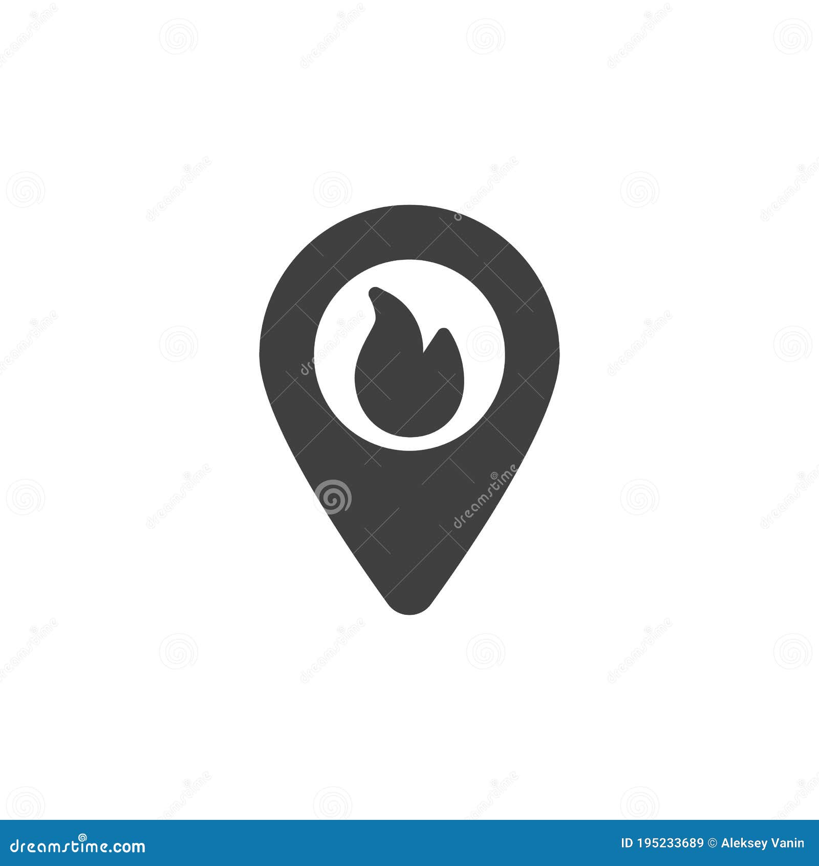 Fire Location Pin Vector Icon Stock Vector - Illustration of flame ...