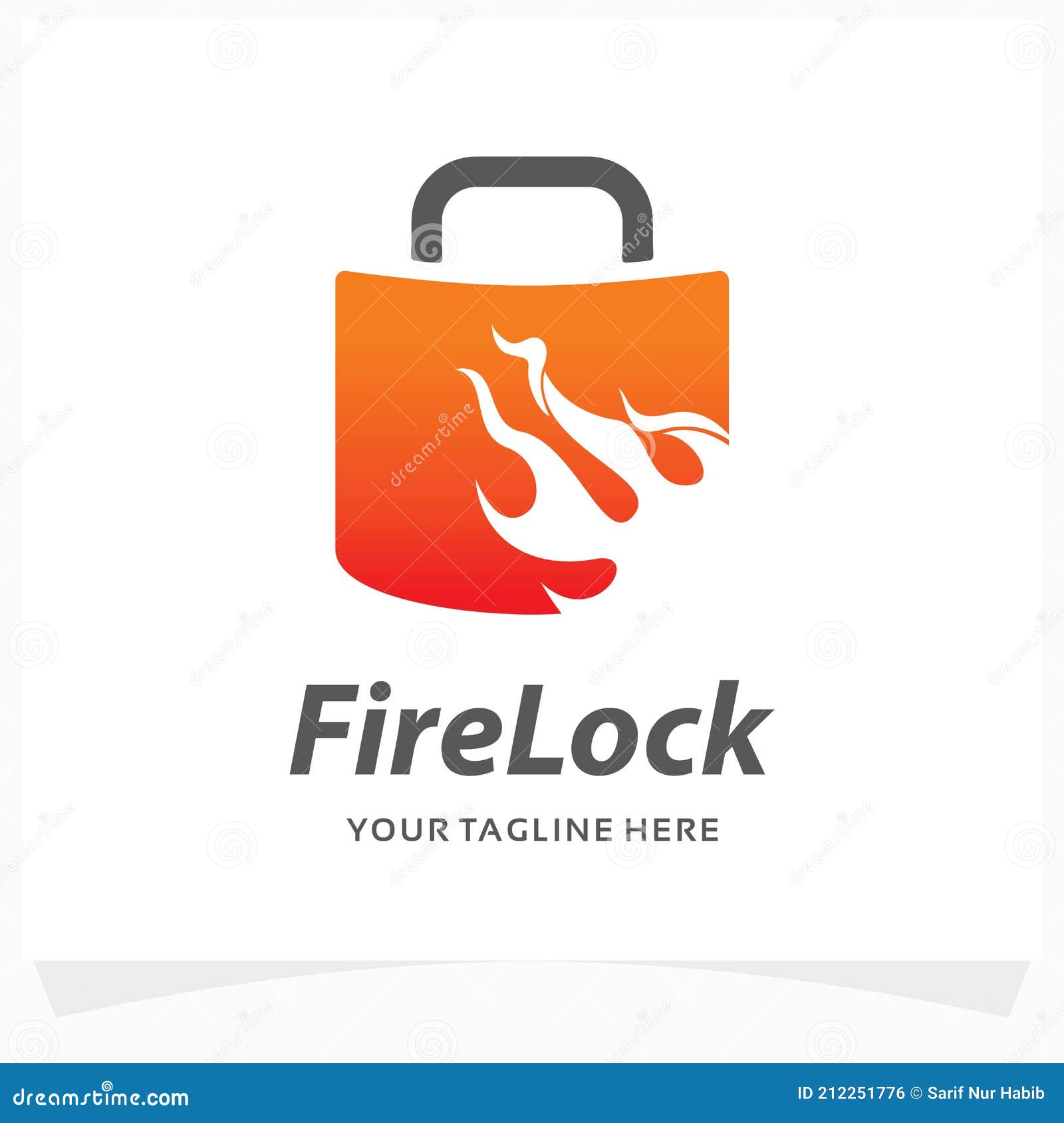Fire Lock Logo Design Template Stock Vector - Illustration of open ...