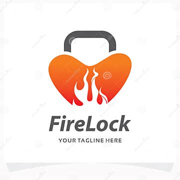 Fire Lock Logo Design Template Stock Vector - Illustration of magazines ...