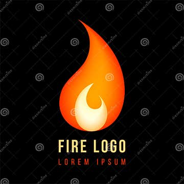 Fire logo on black stock vector. Illustration of creative - 155084828