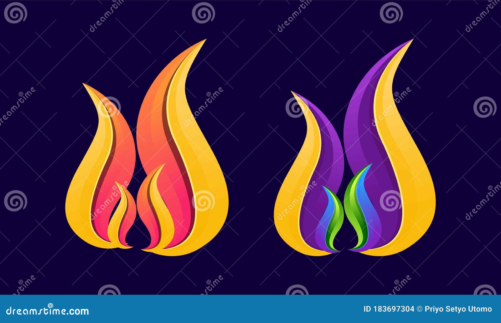 Fire Logo Colorful with Modern Concept Stock Vector - Illustration of ...