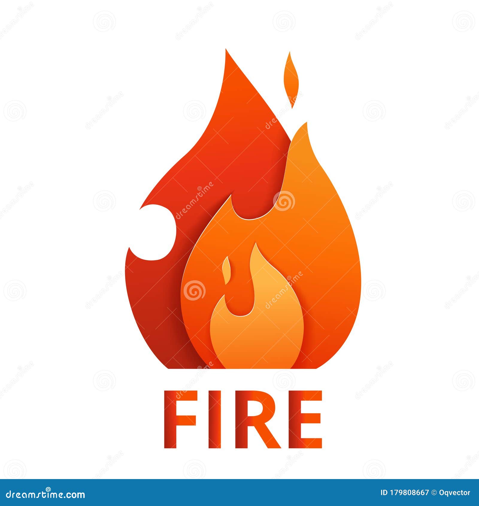 Fire Logo Cut Out of Paper. Multi-layer Flame Icon Stock Vector ...