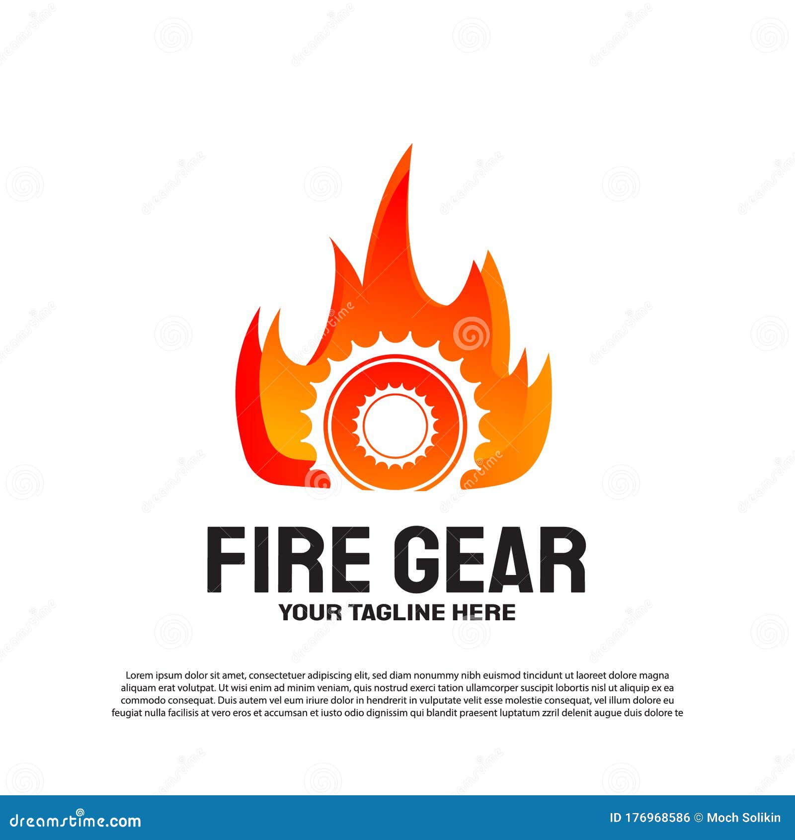 Fire Logo Design with Gears Concept. Vector Technology Icon Stock ...