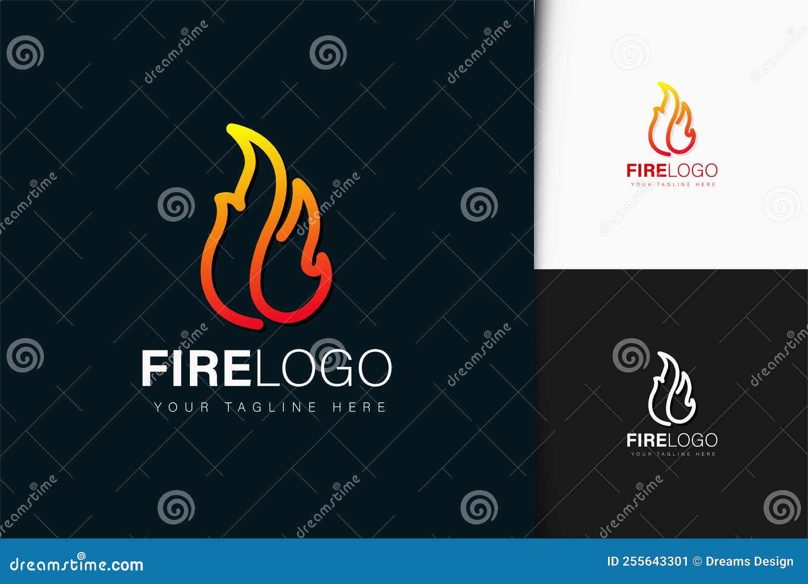Fire Logo Design with Gradient Stock Vector - Illustration of fire ...