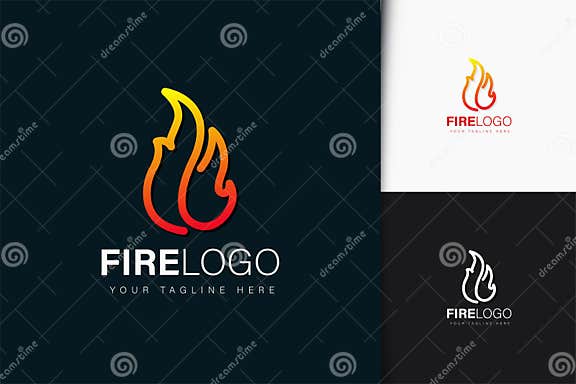 Fire Logo Design with Gradient Stock Vector - Illustration of fire ...