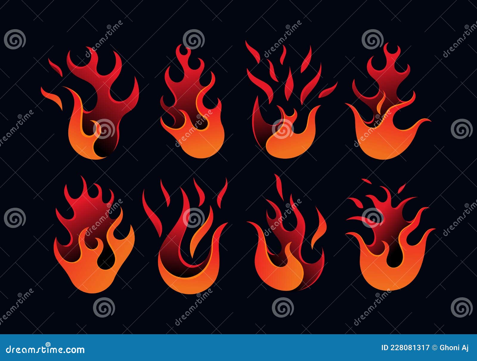 Fire Logo Design Template Bundles Stock Vector - Illustration of ...