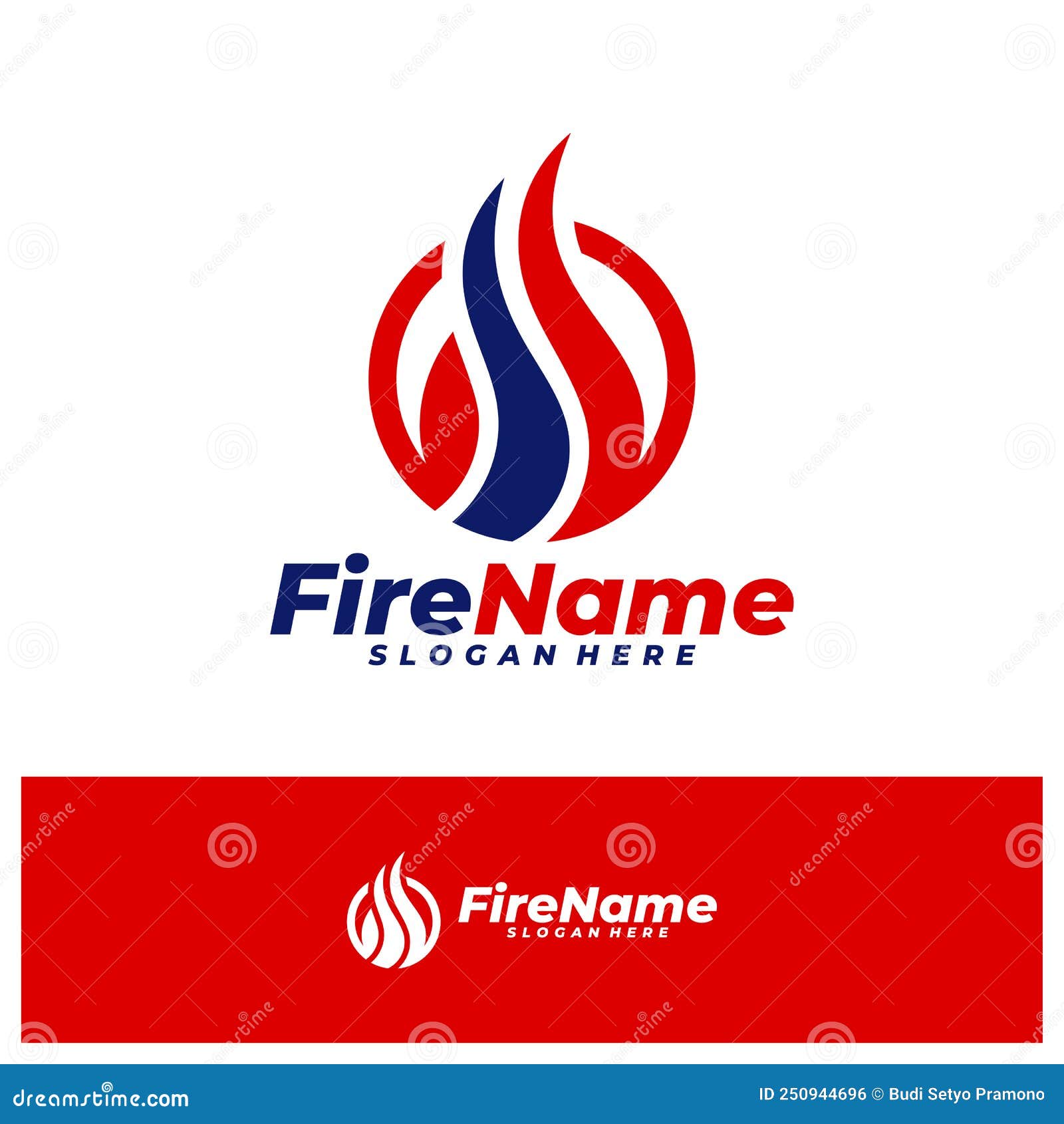 Fire Logo Design Template. Circle Fire Logo Concept Vector Stock ...