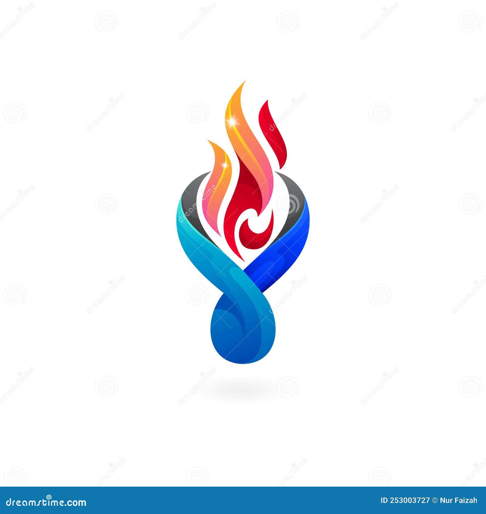 Fire Logo Design Vector, Torch Fire Logo, 3d Style Stock Vector ...