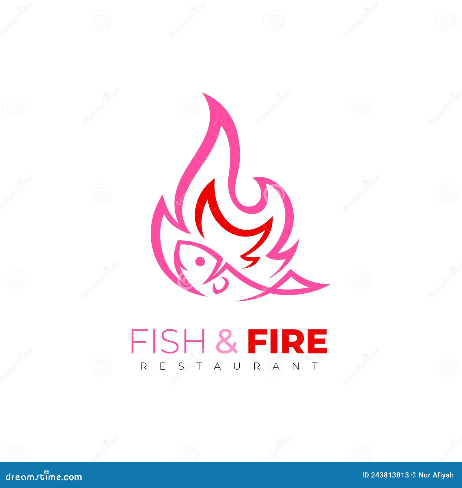 Fire Logo and Fish Design Combination, Restaurant Icon Stock Vector ...