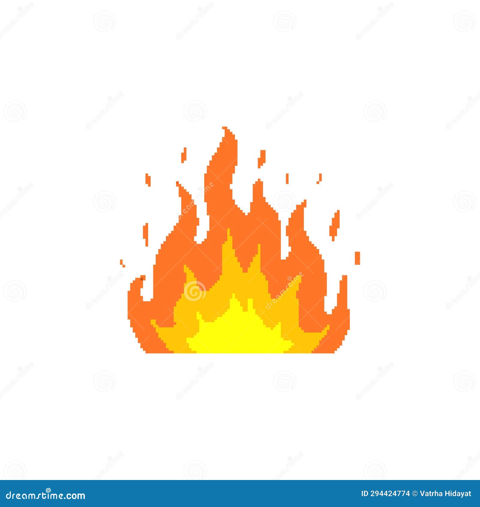 Fire Logo Icon in Pixel Art Stock Vector - Illustration of retro, power ...