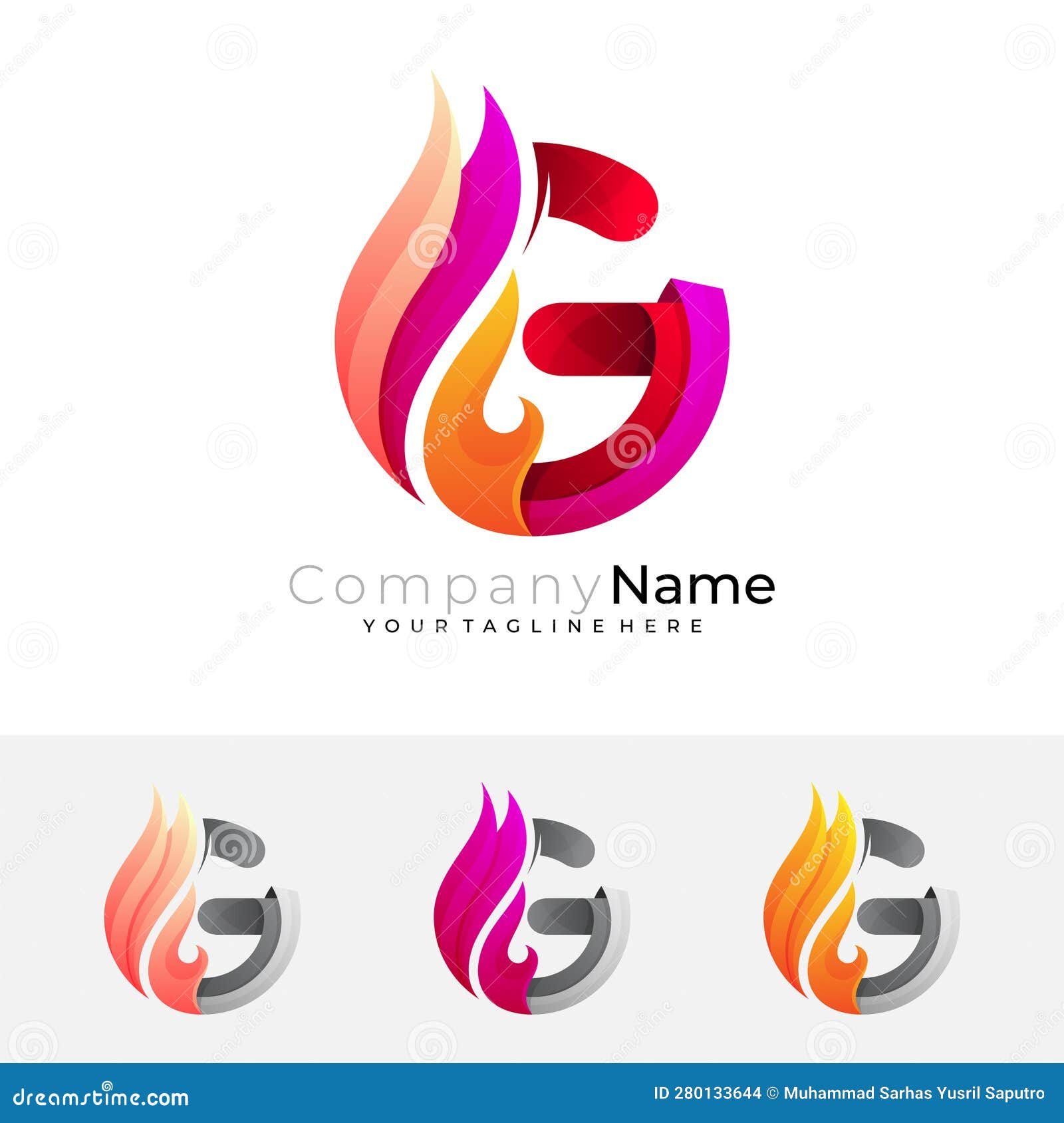 Fire Logo and Letter G Design Combination, Red Color Stock Vector ...