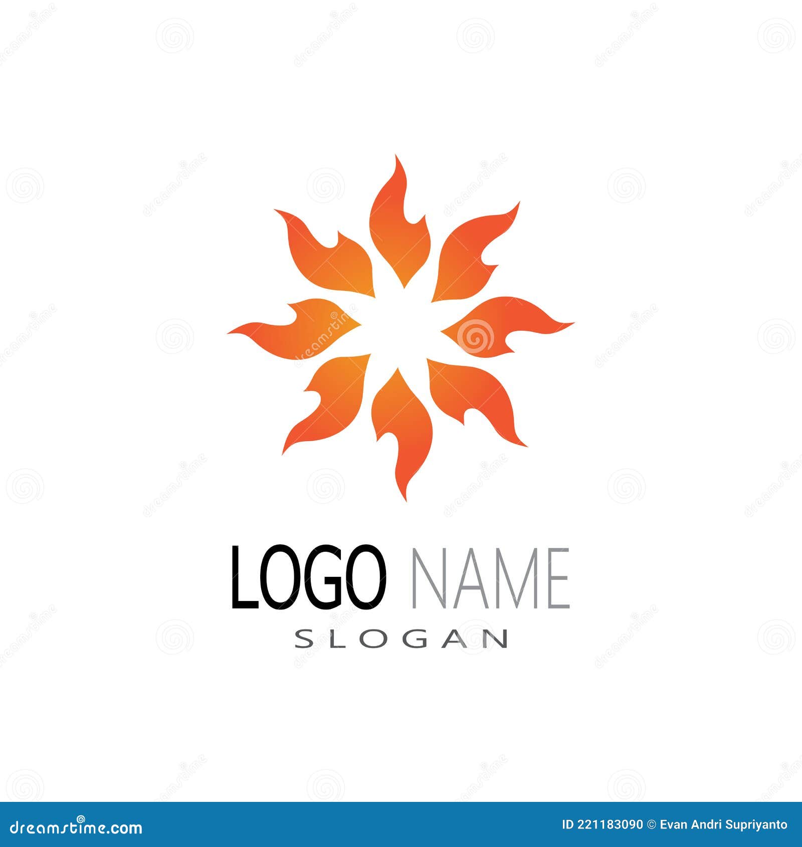 Fire Logo Modern Simple Gradient. Flame Logo Clean Simple Stock Vector ...