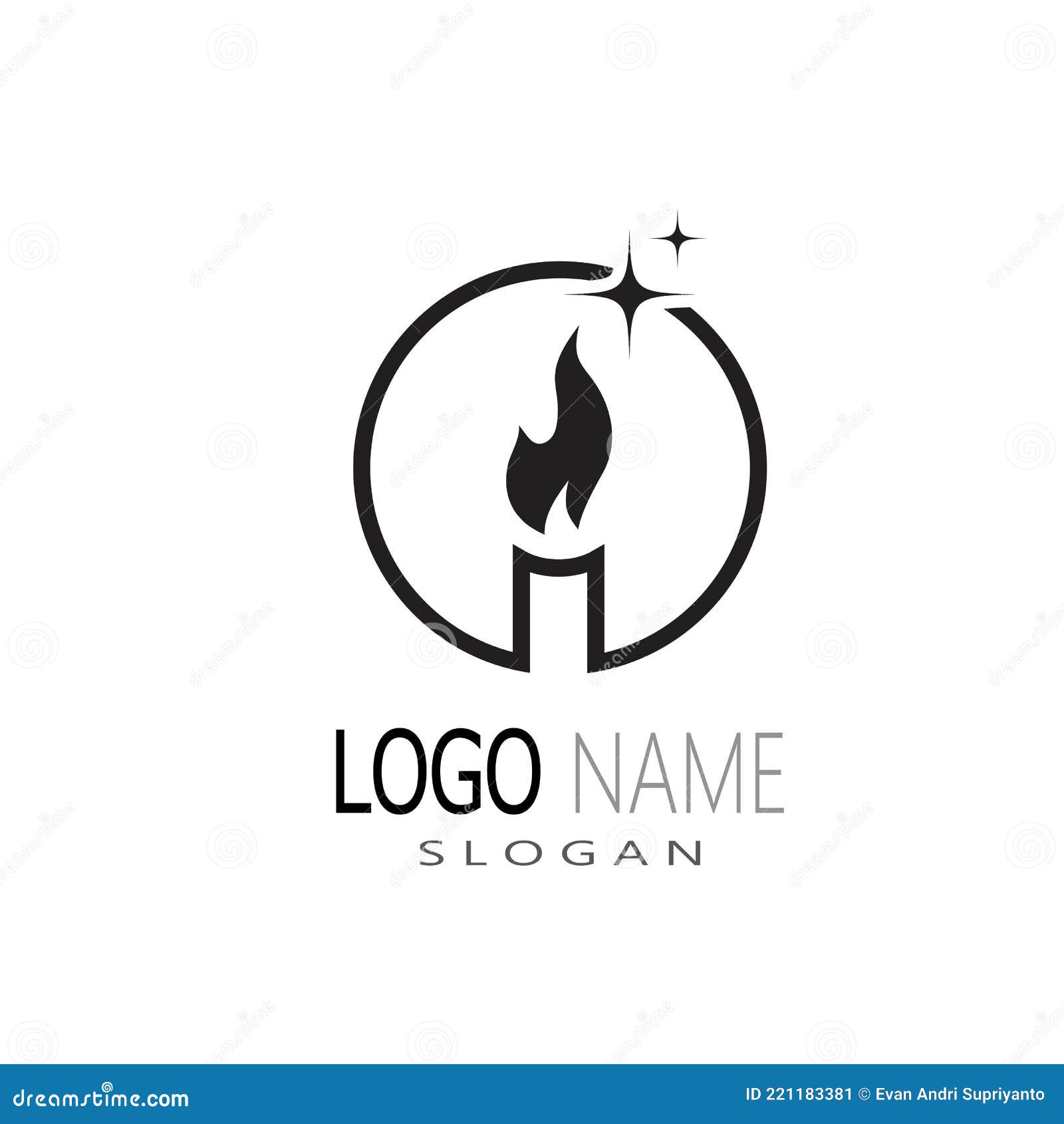 Fire Logo Modern Simple Gradient. Flame Logo Clean Simple Stock Vector ...