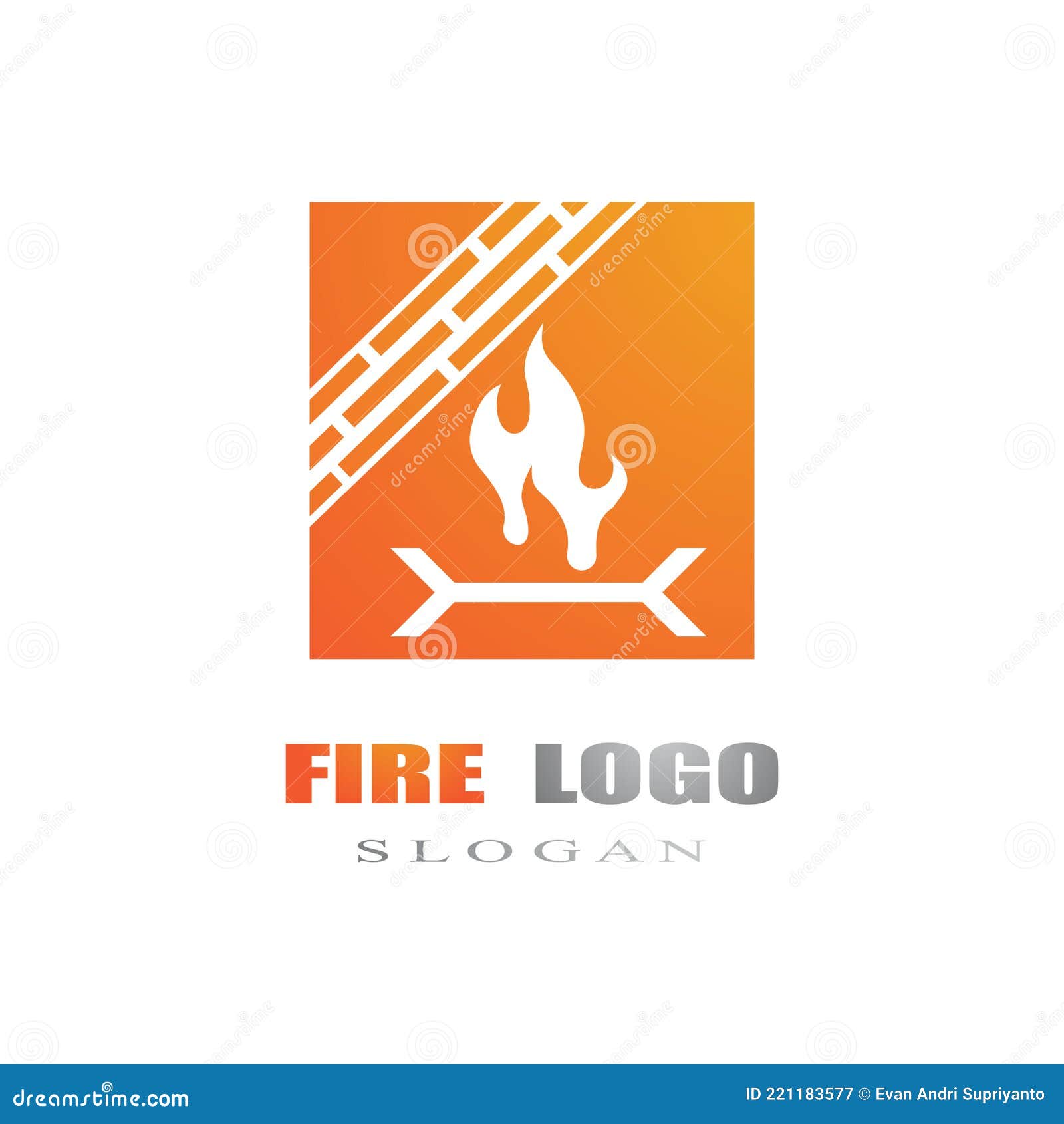 Fire Logo Modern Simple Gradient. Flame Logo Clean Simple Stock Vector ...