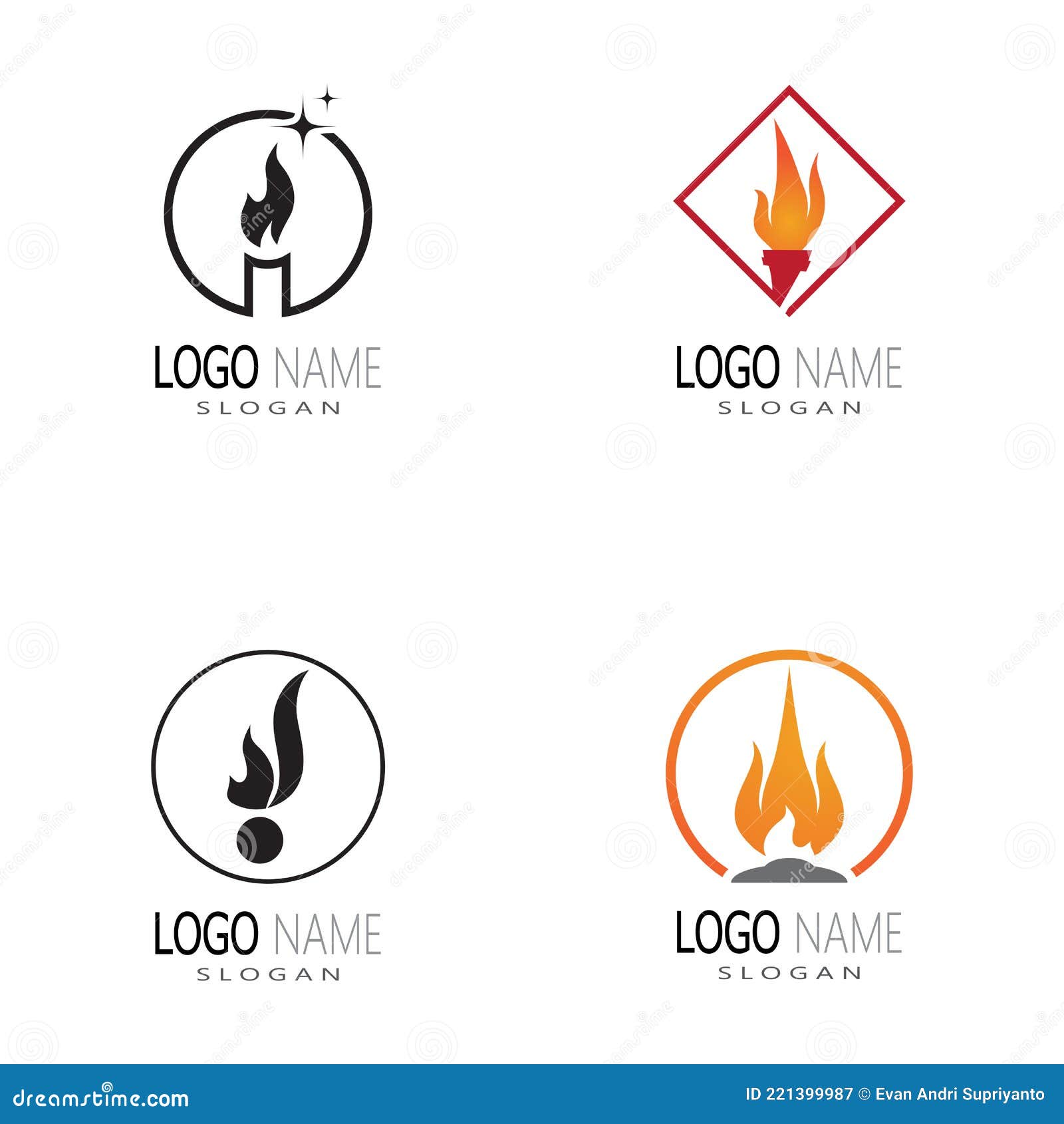 Fire Logo Modern Simple Gradient. Flame Logo Clean Simple Stock Vector ...