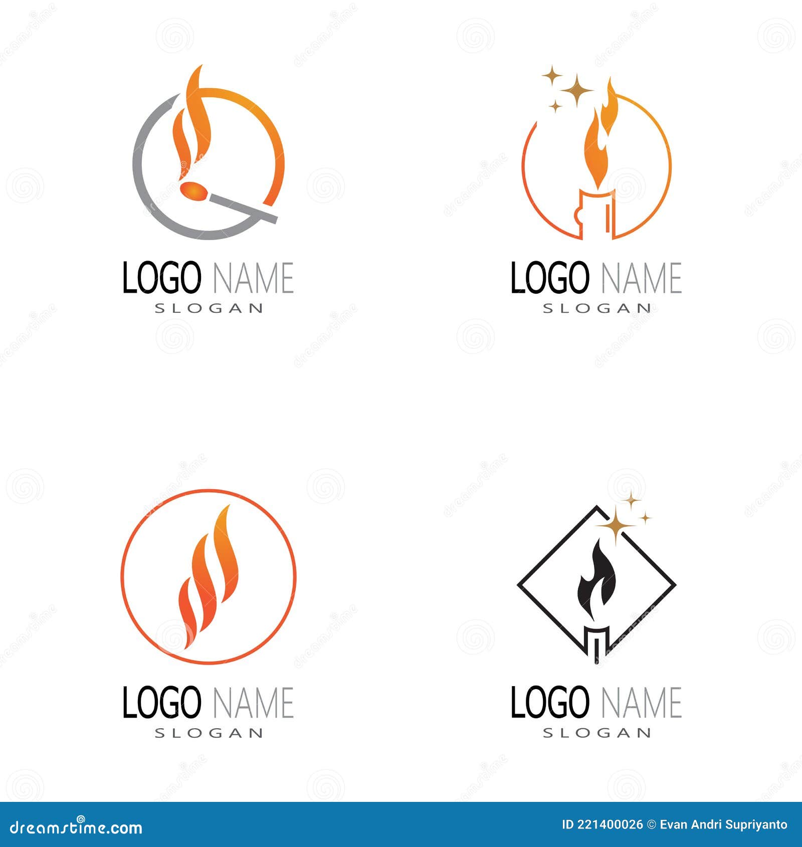 Fire Logo Modern Simple Gradient. Flame Logo Clean Simple Stock Vector ...