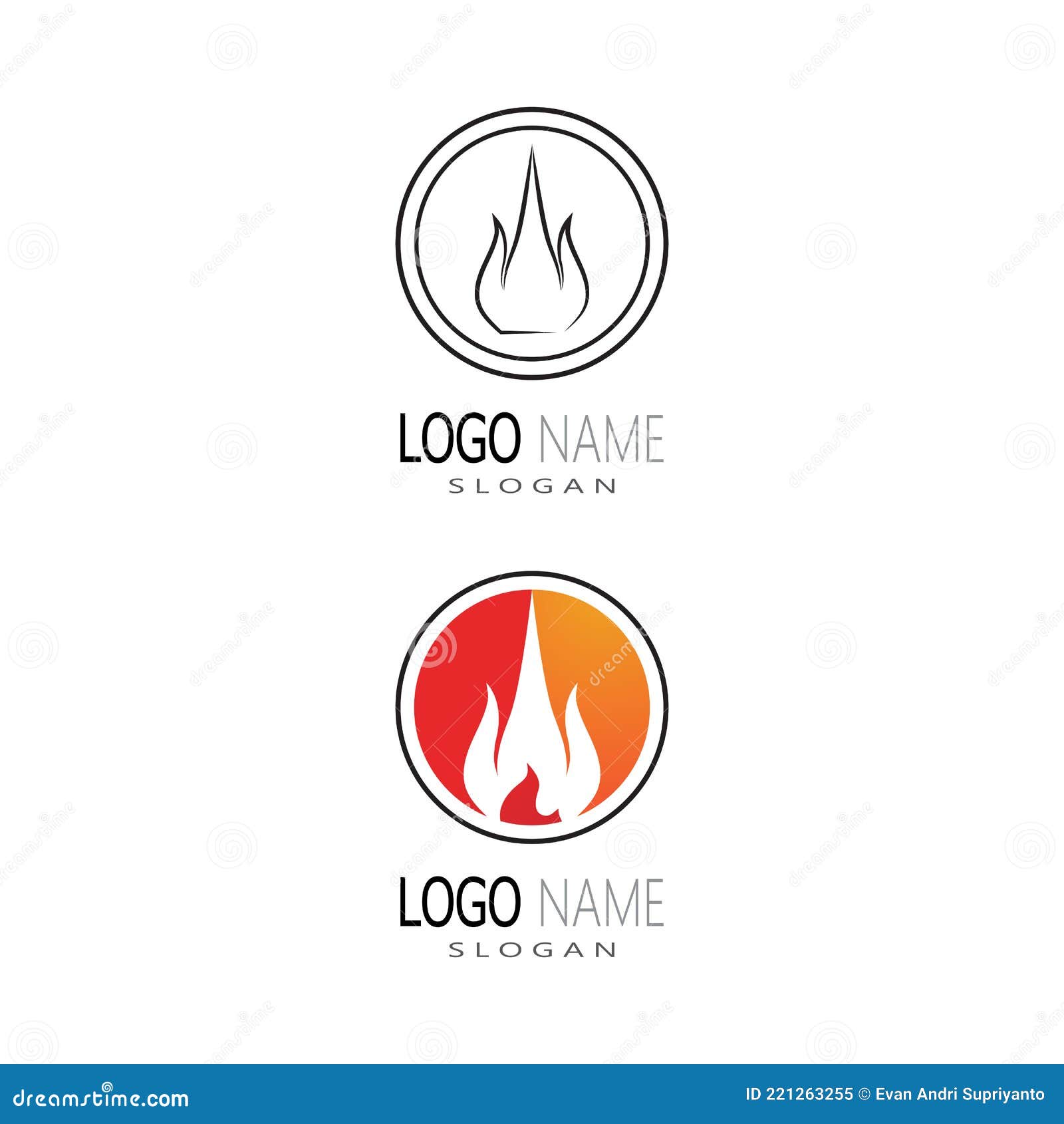 Fire Logo Modern Simple Gradient. Flame Logo Clean Simple Stock Vector ...