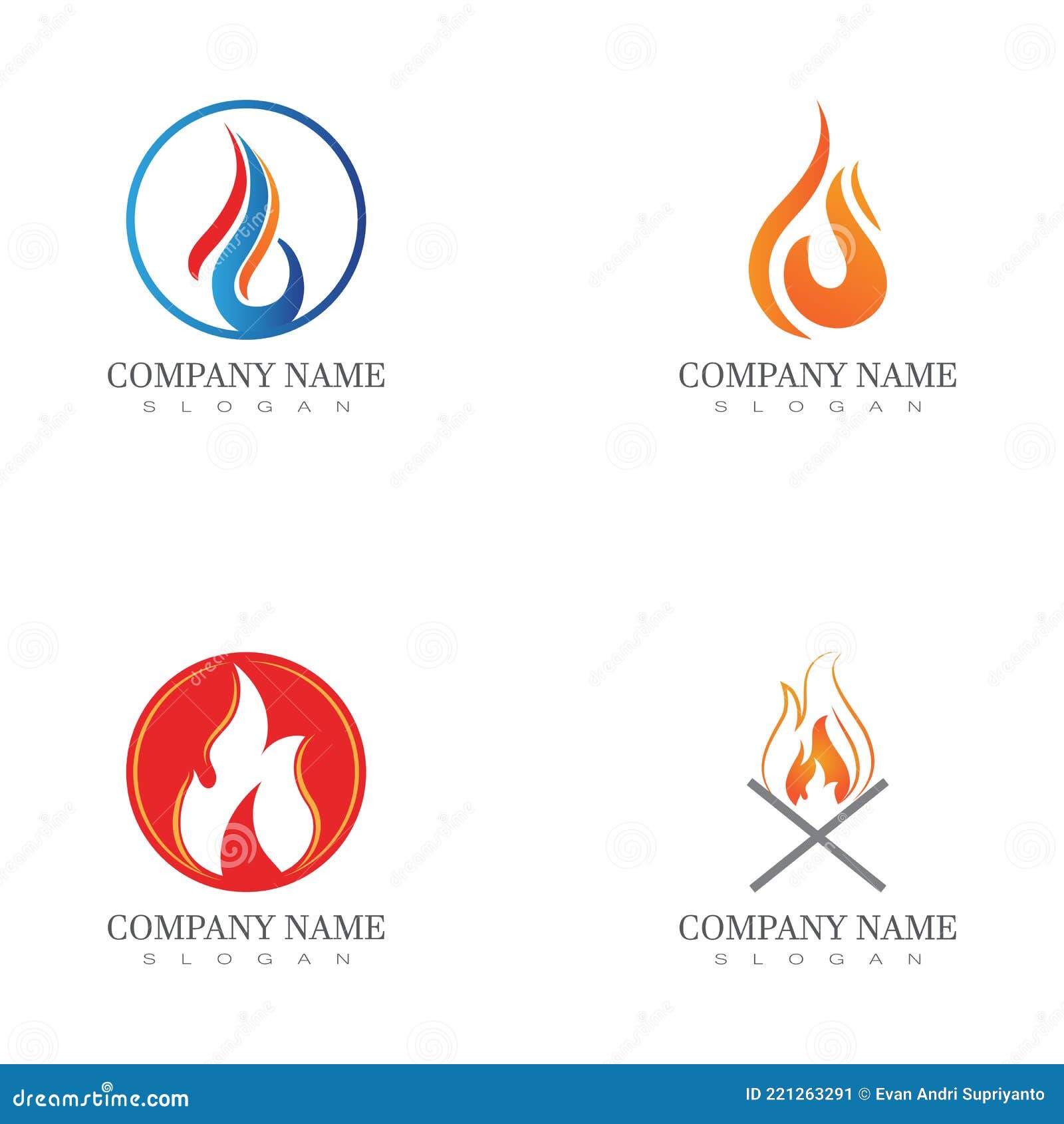 Fire Logo Modern Simple Gradient. Flame Logo Clean Simple Stock Vector ...