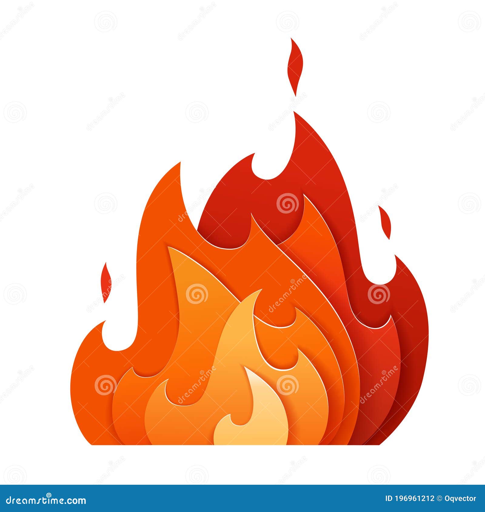 Fire Logo Paper Cut. Flame Icon from Layers Stock Vector - Illustration ...