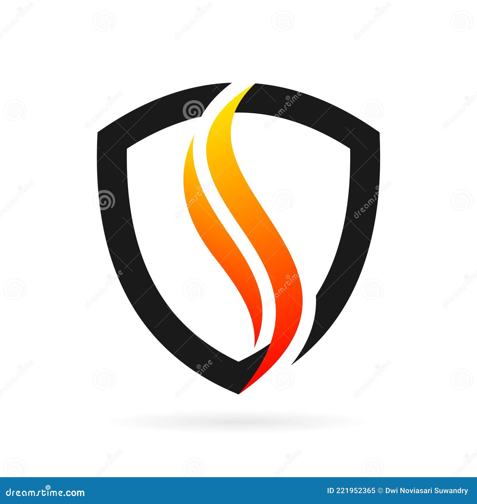 Burn Fire Shield Logo Vector Template Stock Vector - Illustration of ...