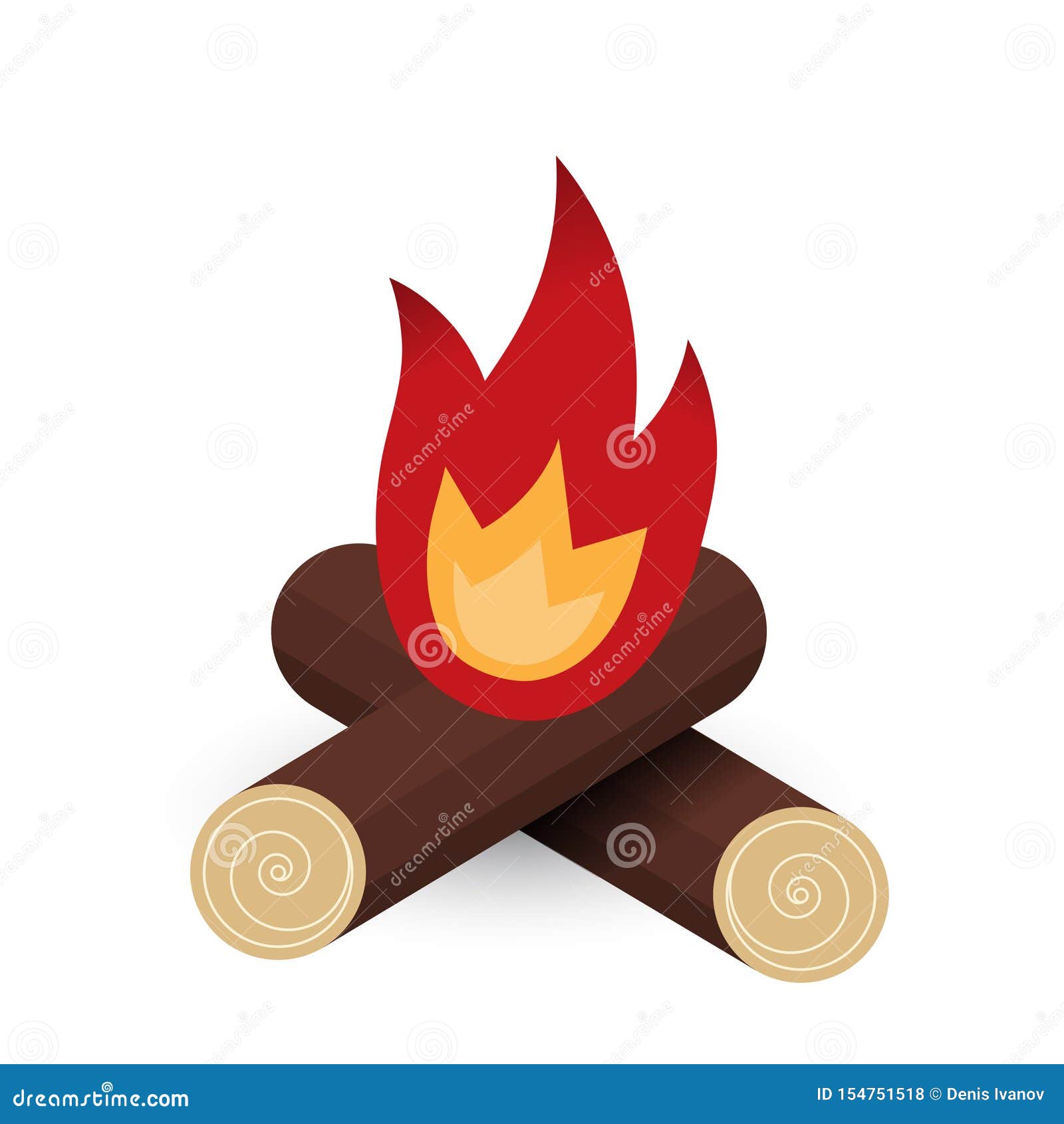 Fire of Logs - Vector Flat Illustration Stock Vector - Illustration of ...