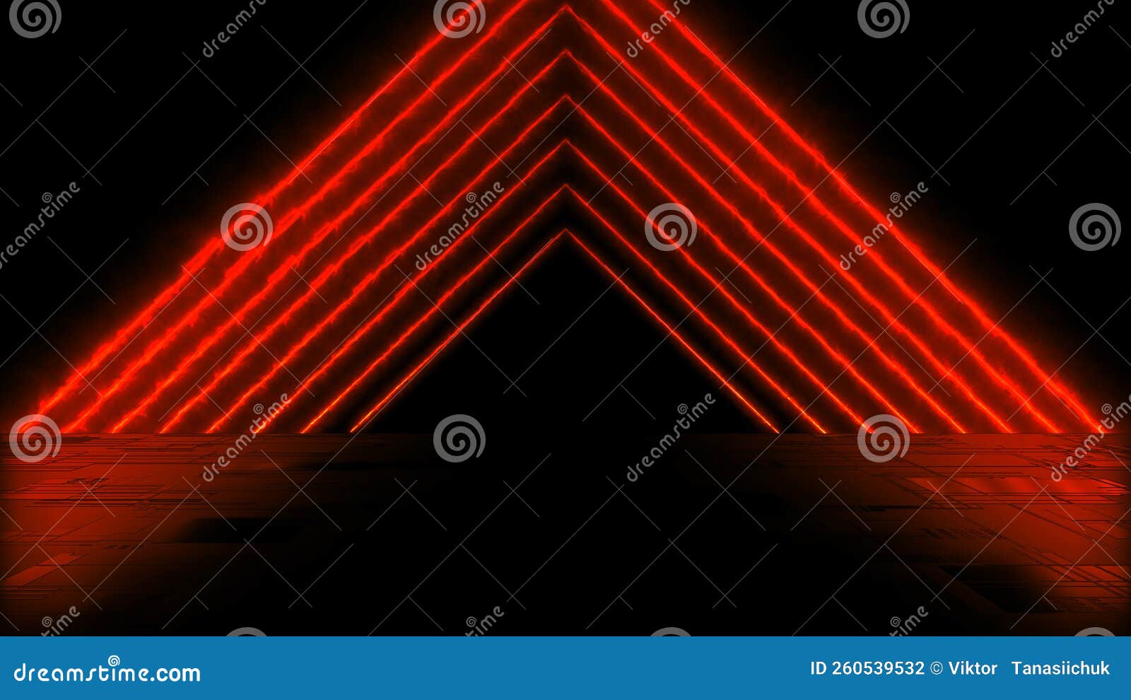 Fire Loop Animation. Wet Asphalt, Night View. Fiery Reflection On The ...