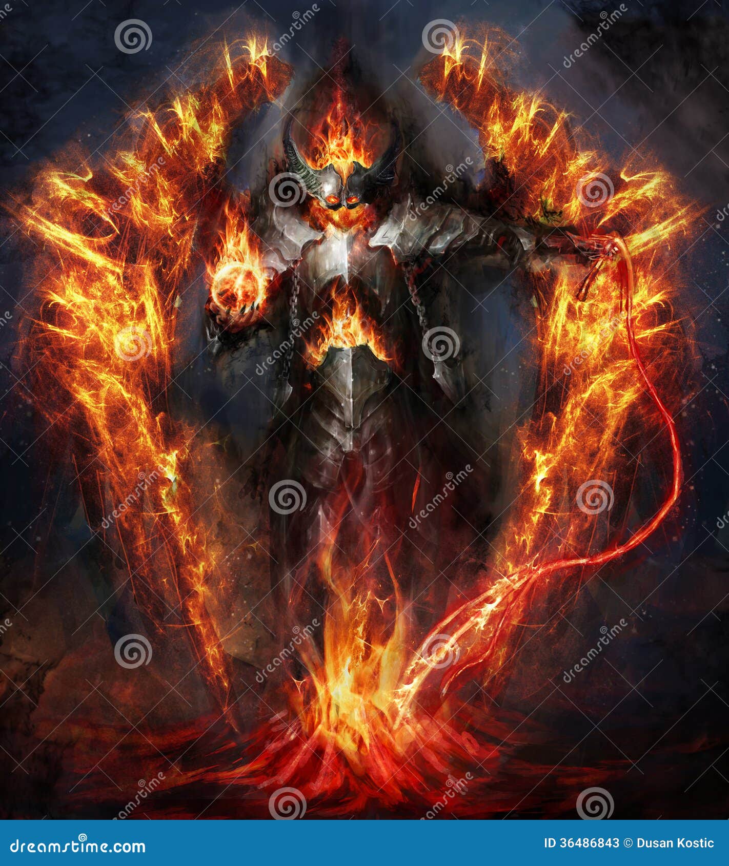 Fire lord stock illustration. Illustration of lucifer - 36486843