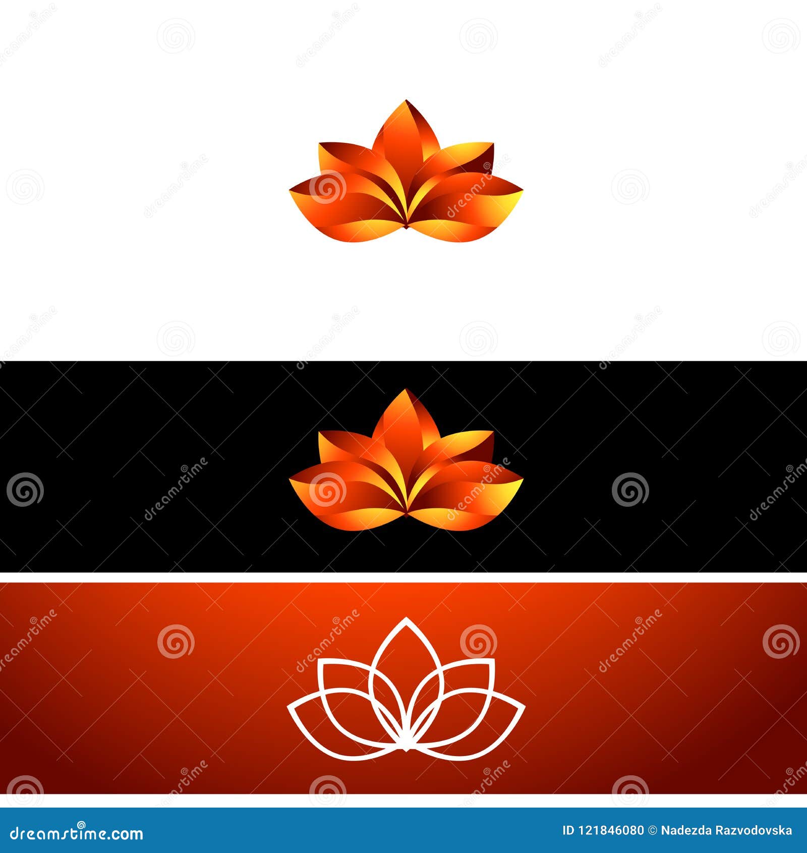 Fire Lotus Flower stock vector. Illustration of lily - 121846080