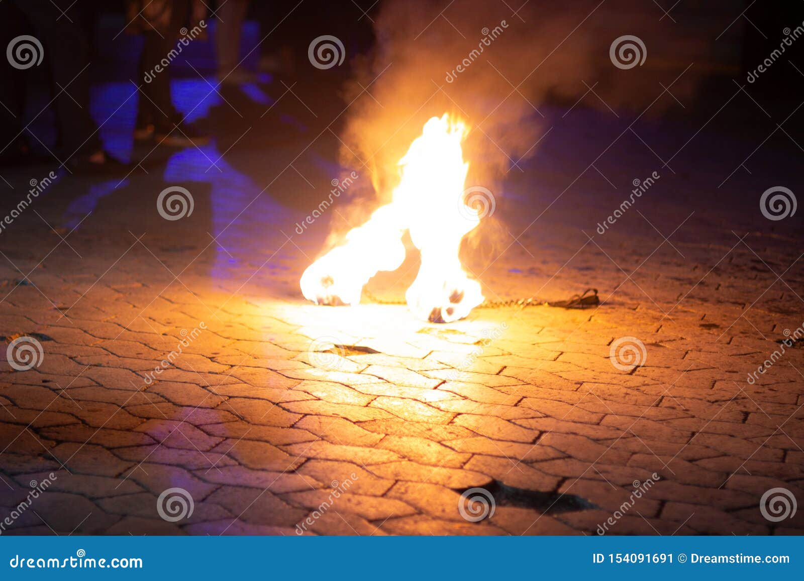 Fire lying on the ground stock image. Image of bengal - 154091691