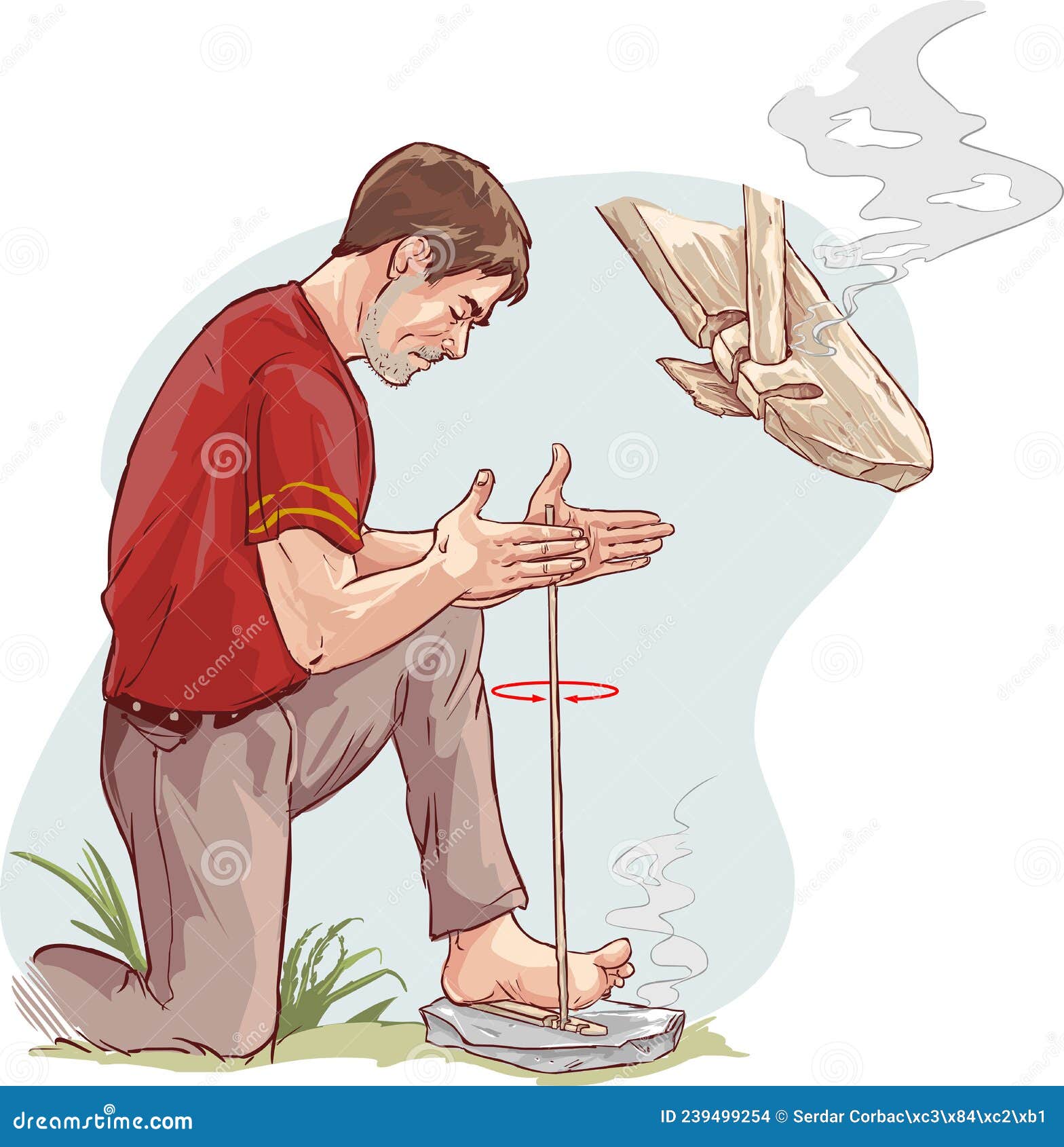 Fire-making Process In Australia In The Old Book The The History Of ...