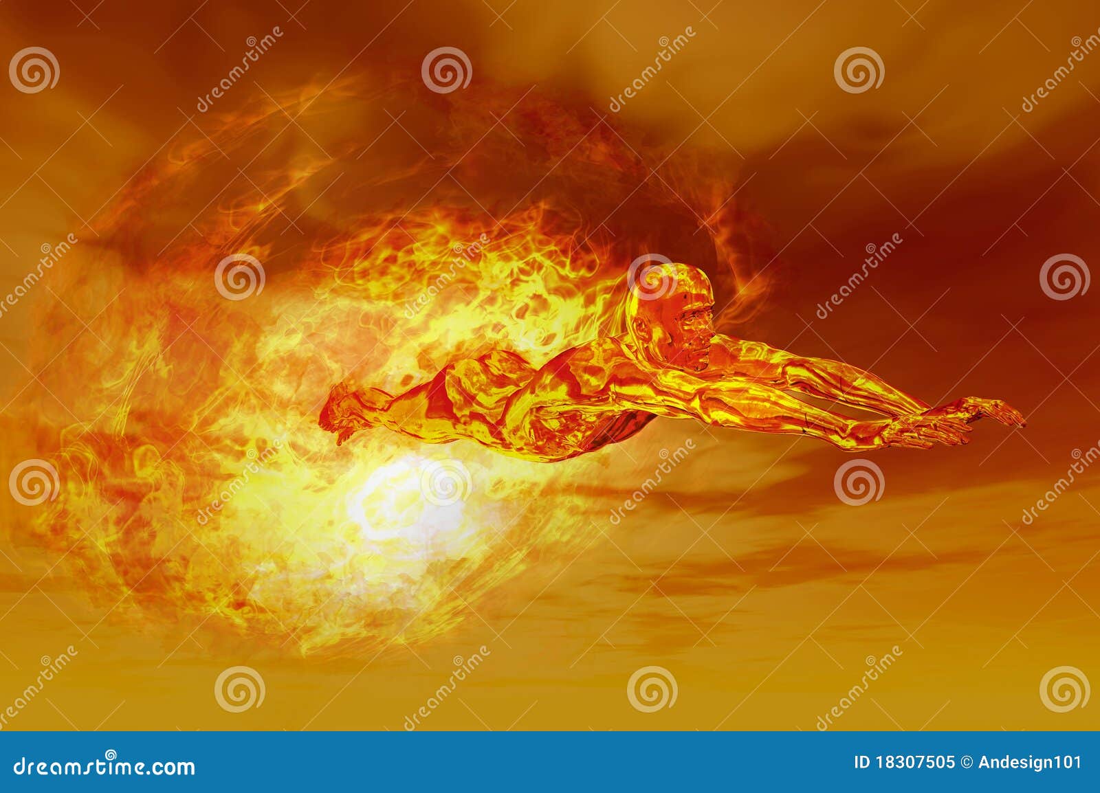 Fire man stock illustration. Illustration of explosive - 18307505