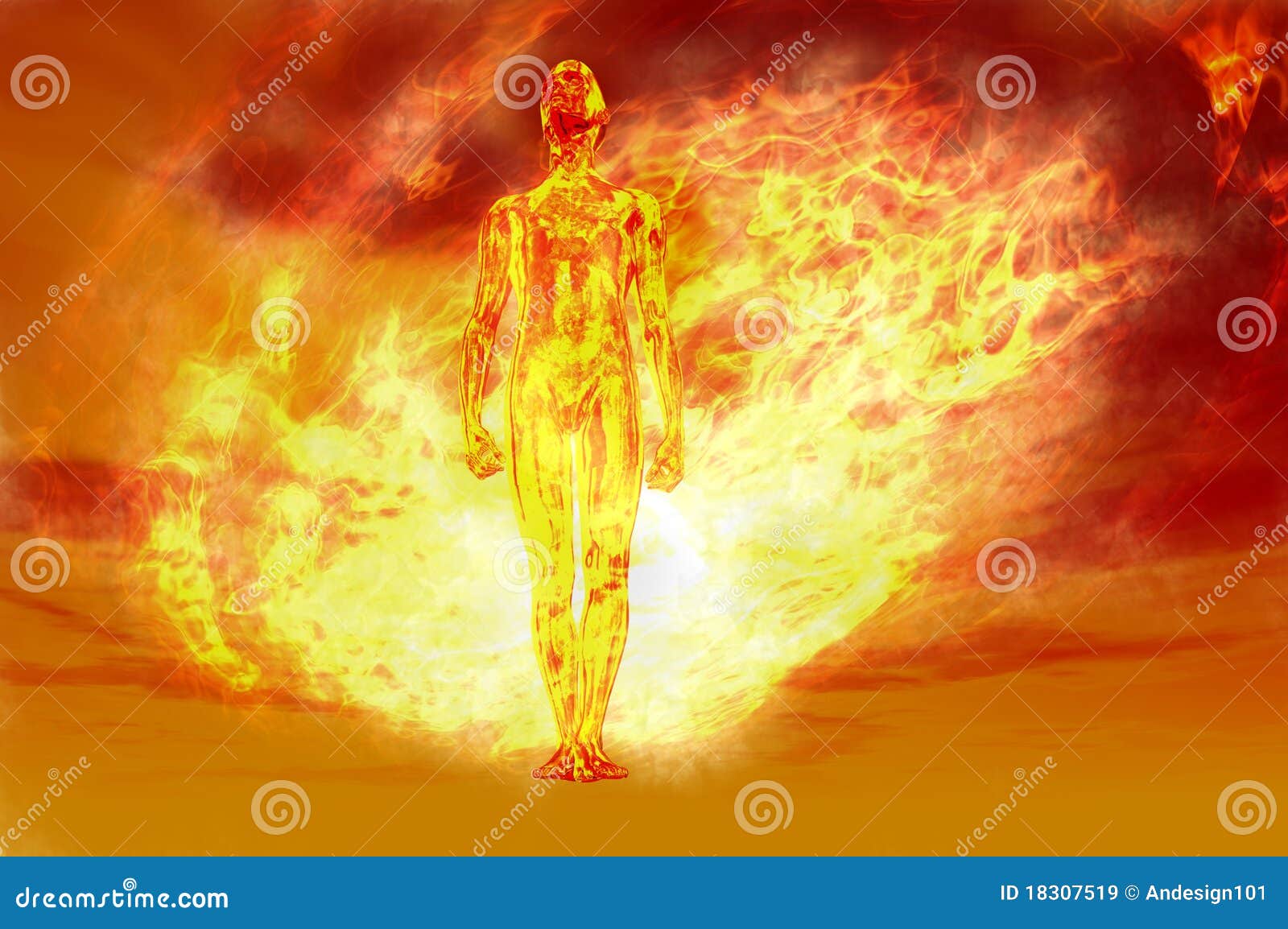 Fire man stock illustration. Illustration of concept - 18307519