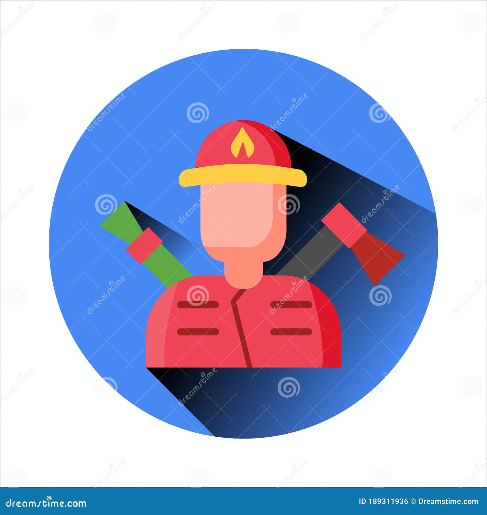 Fire Man Avatar with FLAT DESIGN and SIMPLES TYLE Stock Vector ...
